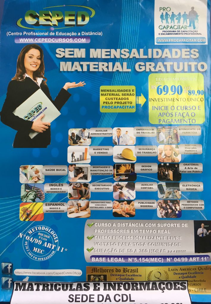 Cursos profissionalizantes CEPED | CDL de Rio do Campo